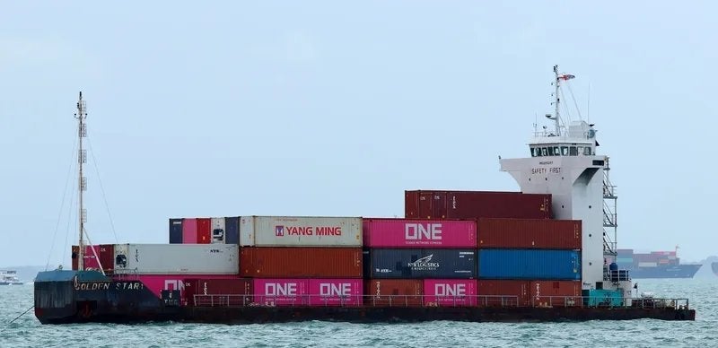 Container ship sinks in Singapore Strait